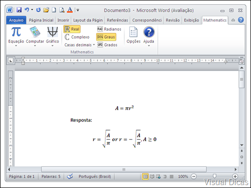 Como resolver cálculos matemáticos no Word – ótimo para alunos e ...